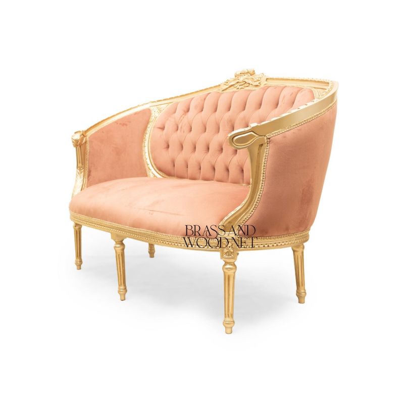 كنبة صالون ثنائية كلاسيك - كابوتينيه | براس آند وود للأثاث الكلاسيكي