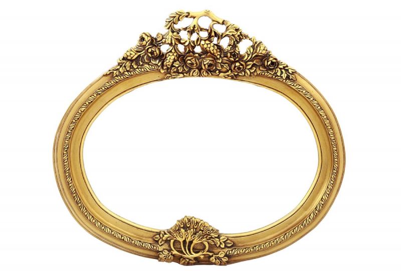 برواز مرآة بيضاوي عرضي | براس آند وود للأثاث الكلاسيكي