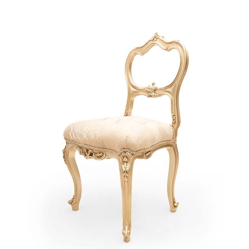 كرسي صالون ظهر مفتوح | براس آند وود للأثاث الكلاسيكي