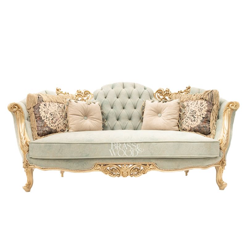 طقم صالون نيو كلاسيك - ٢ كنبة | براس آند وود للأثاث الكلاسيكي